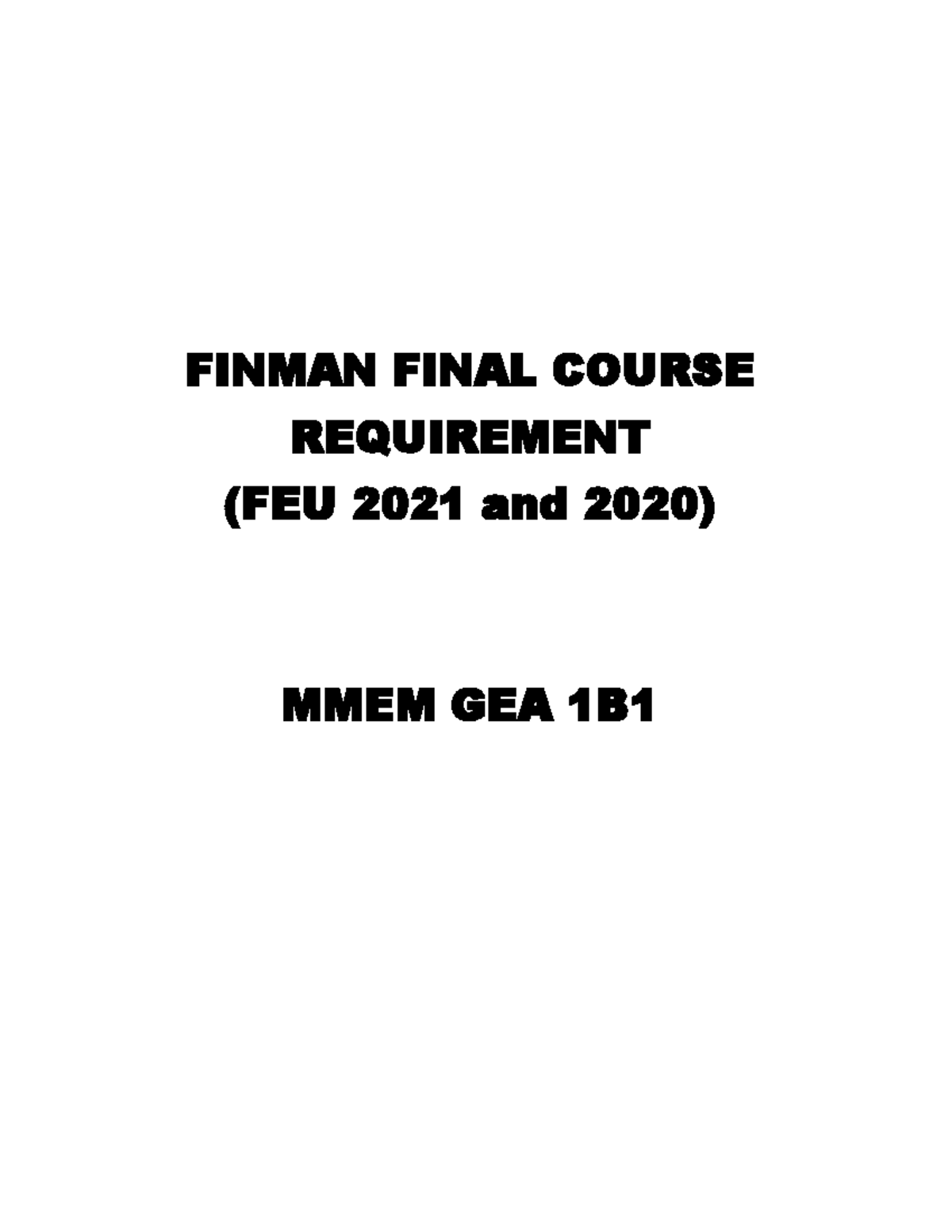 Finman Final Course Requirement - FINMAN FINAL COURSE REQUIREMENT (FEU ...