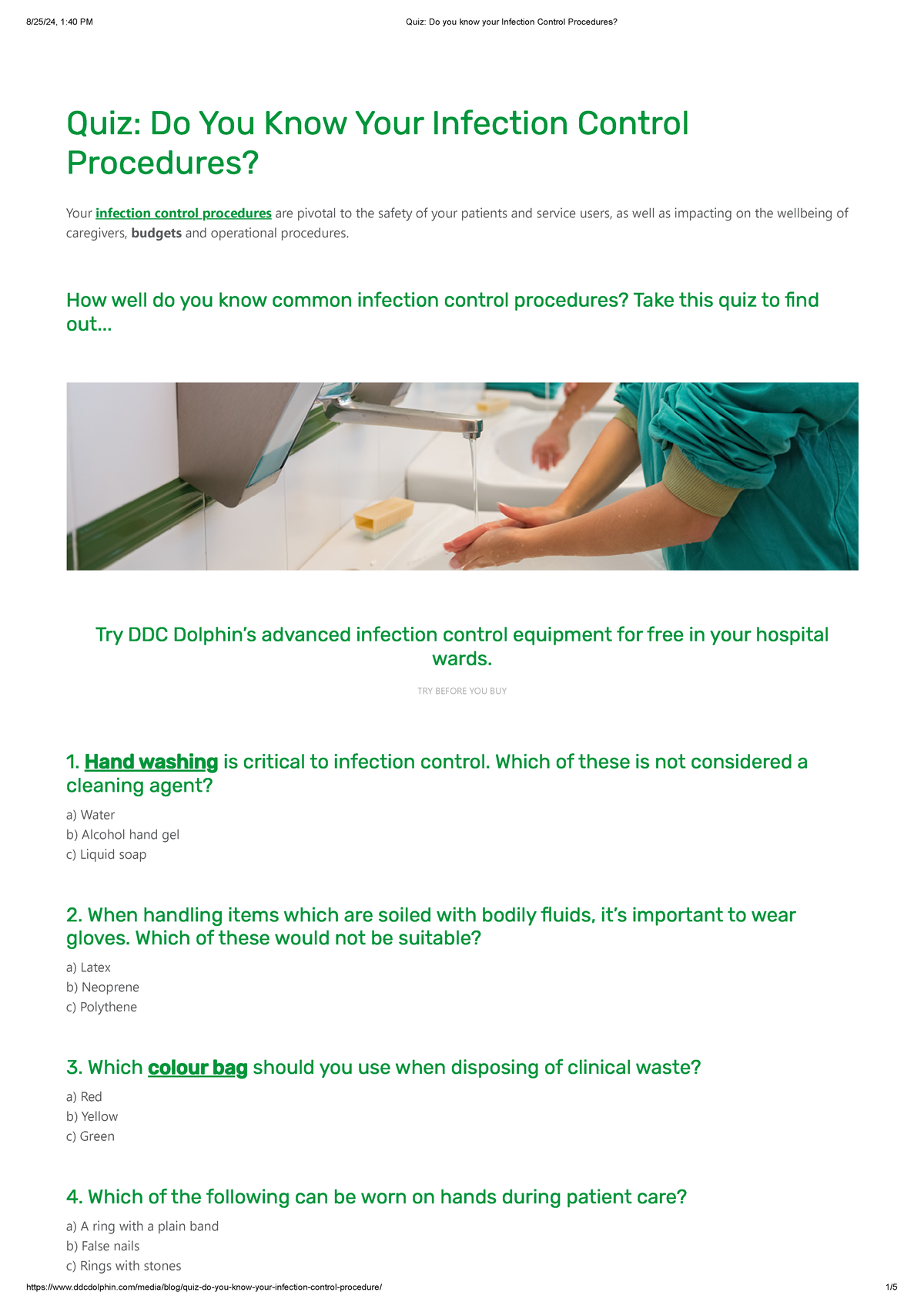 Quiz Do you know your Infection Control Procedures - Quiz: Do You Know ...