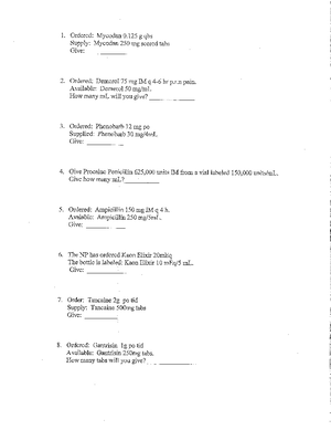 Dosage Calculation - 1 L = 1000 ml 1 tsp = 5 ml 1 tbsp = 15 ml ( 3 tsp ...