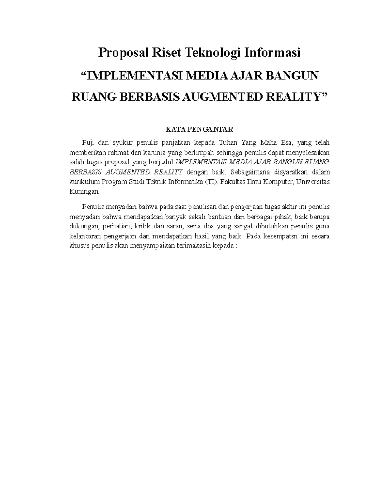 Proposal Riset Teknoogo Informasi Implementasi Media AJAR Bangun Ruang ...