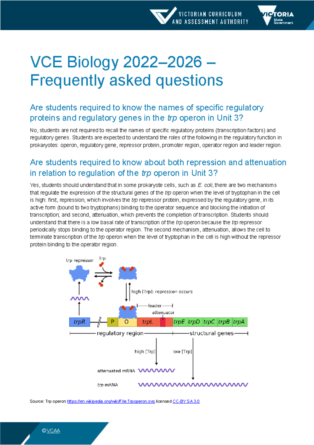 2022Biology FAQs - notes - VCE Biology 2022–2026 – Frequently asked ...