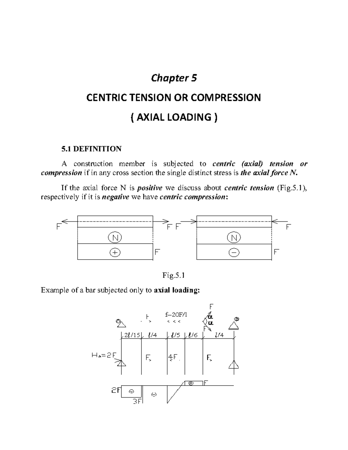 Chapter 5 - None - Chapter 5 CENTRIC TENSION OR COMPRESSION ( AXIAL ...
