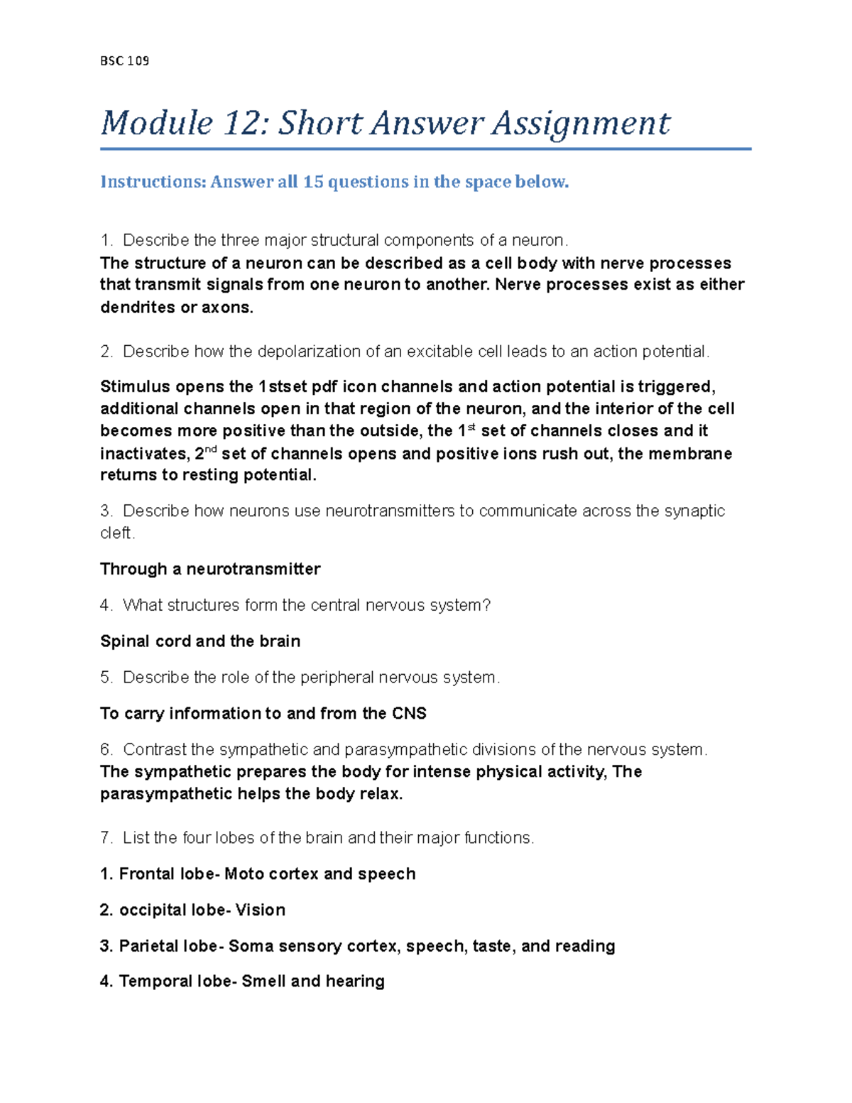 Franciana Ashley Revolte- Mod12Assign - BSC 109 Module 12: Short Answer ...