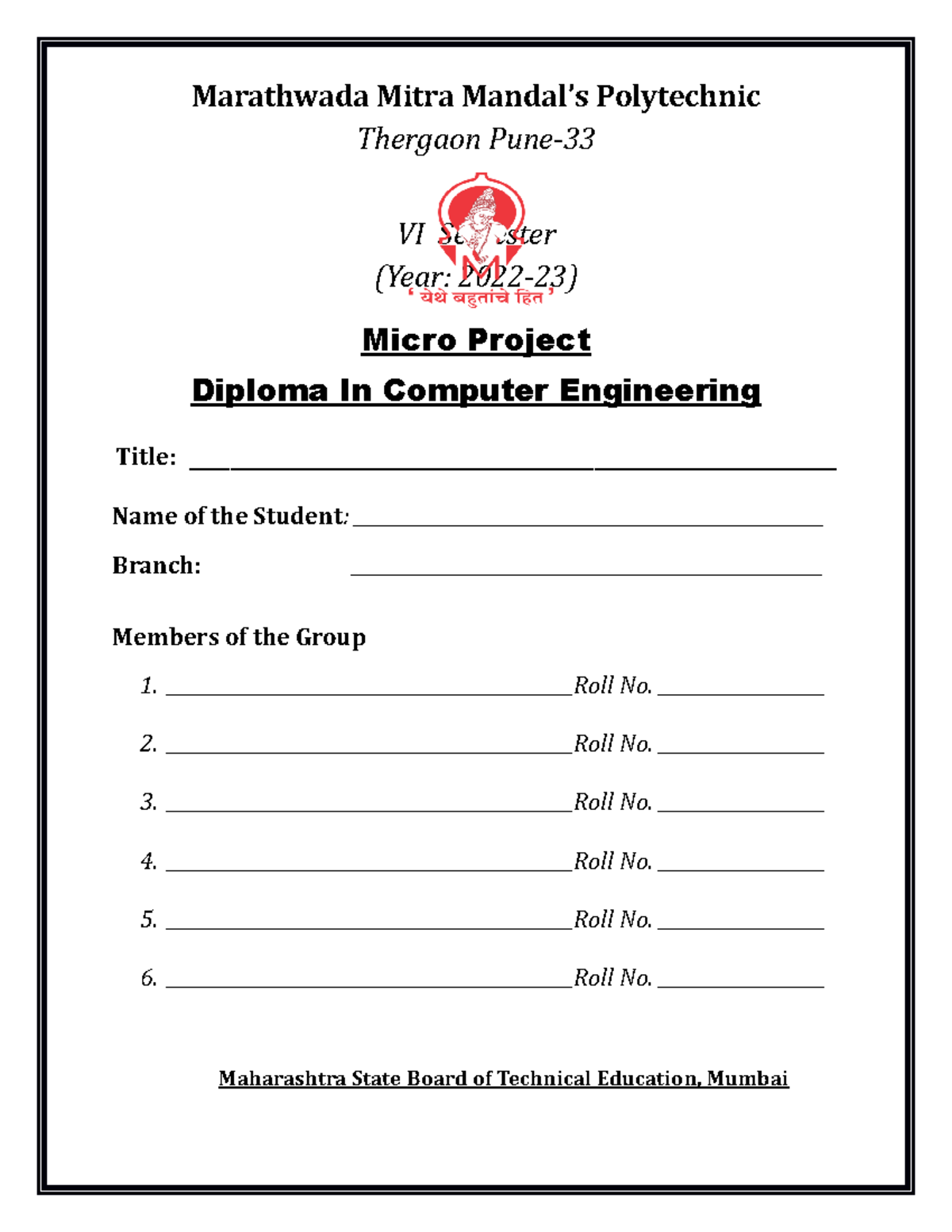 Micro-project-formats-Report - Marathwada Mitra Mandal’s Polytechnic ...