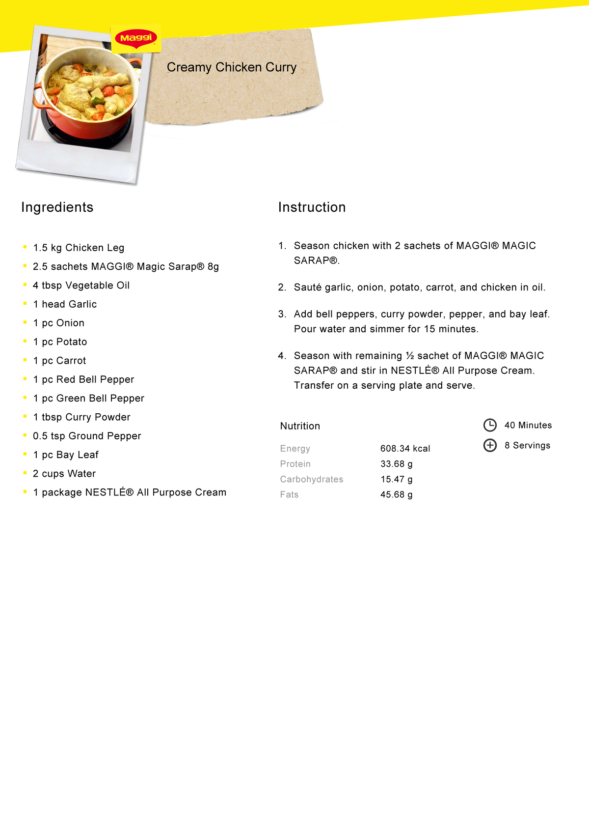 Creamy Chicken Curry - This is cookery materials - Creamy Chicken Curry ...