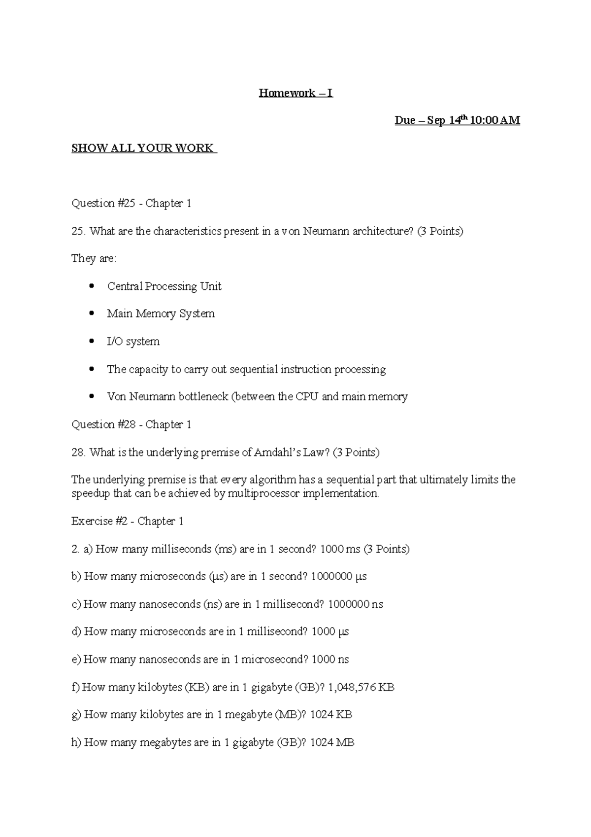 Csc Hw 1 First Homework On Bits Homework I Due Sep 14th 10 00 Am Show All Your Work