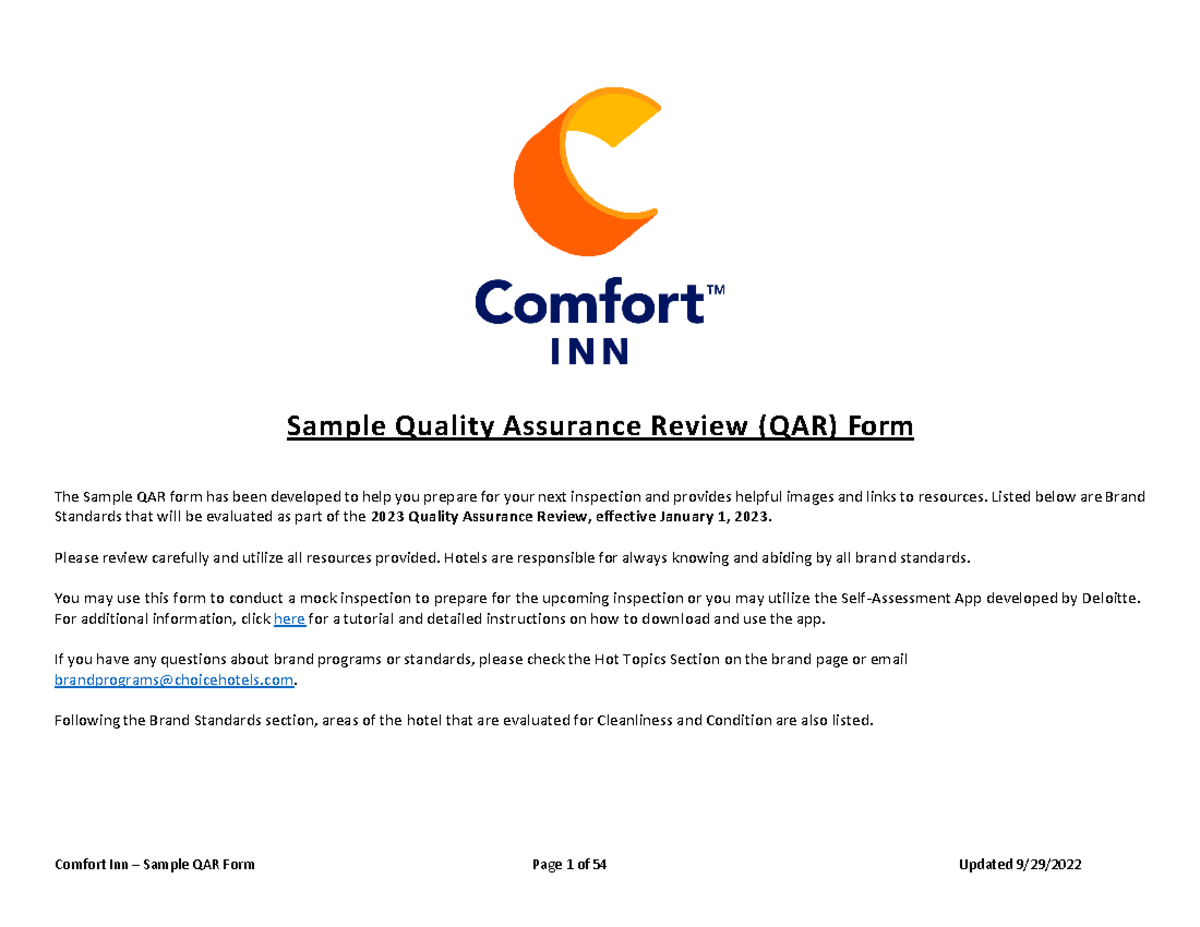 CI Sample QAR 1 1 2023 Clean Version - Sample Quality Assurance Review ...