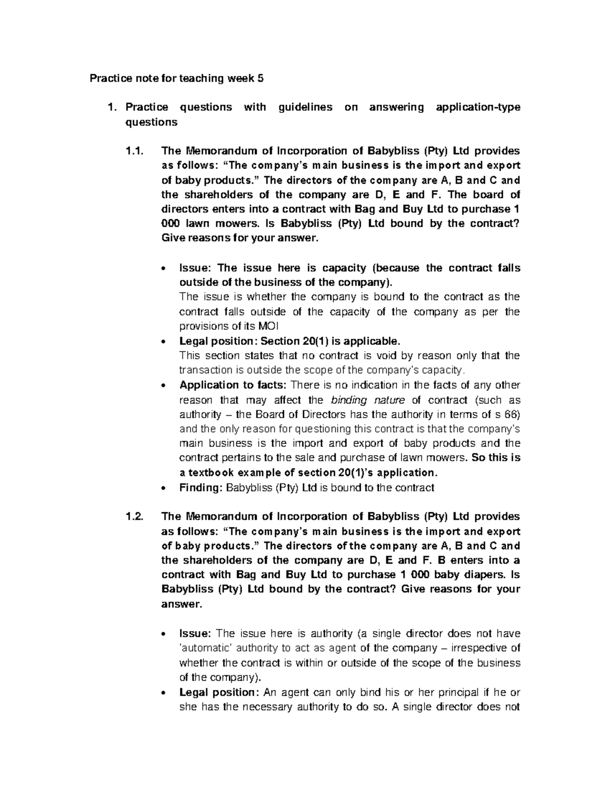 Week 5 Practice Questions - Set 3 - Practice note for teaching week 5 ...