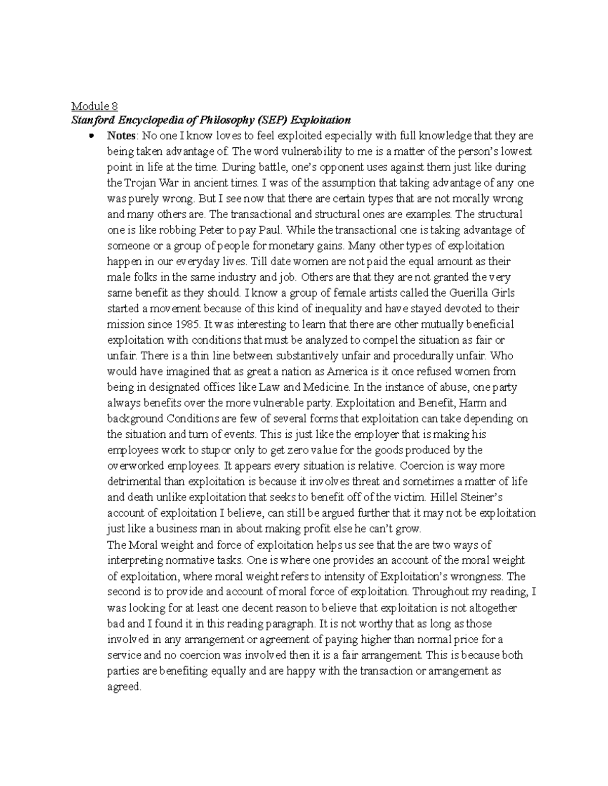 Philosophy Journal 8 - Aristotle supposes that being a virtuous person ...