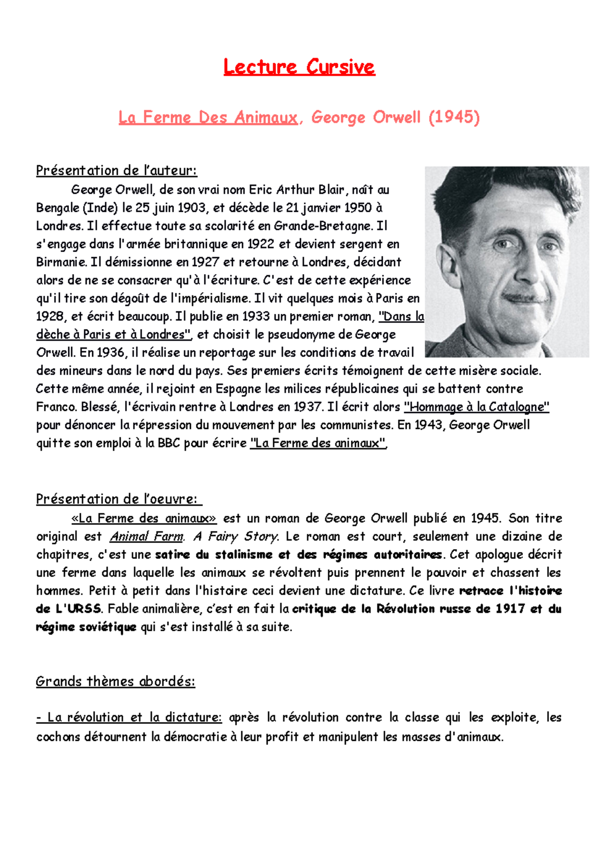 (Rectification) lecture cursive sur boule de suit ou la ferme des animaux - Lecture Cursive La ...