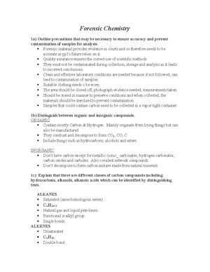 Forensic Chemistry and Toxicology notes - Forensic Chemistry 1a ...