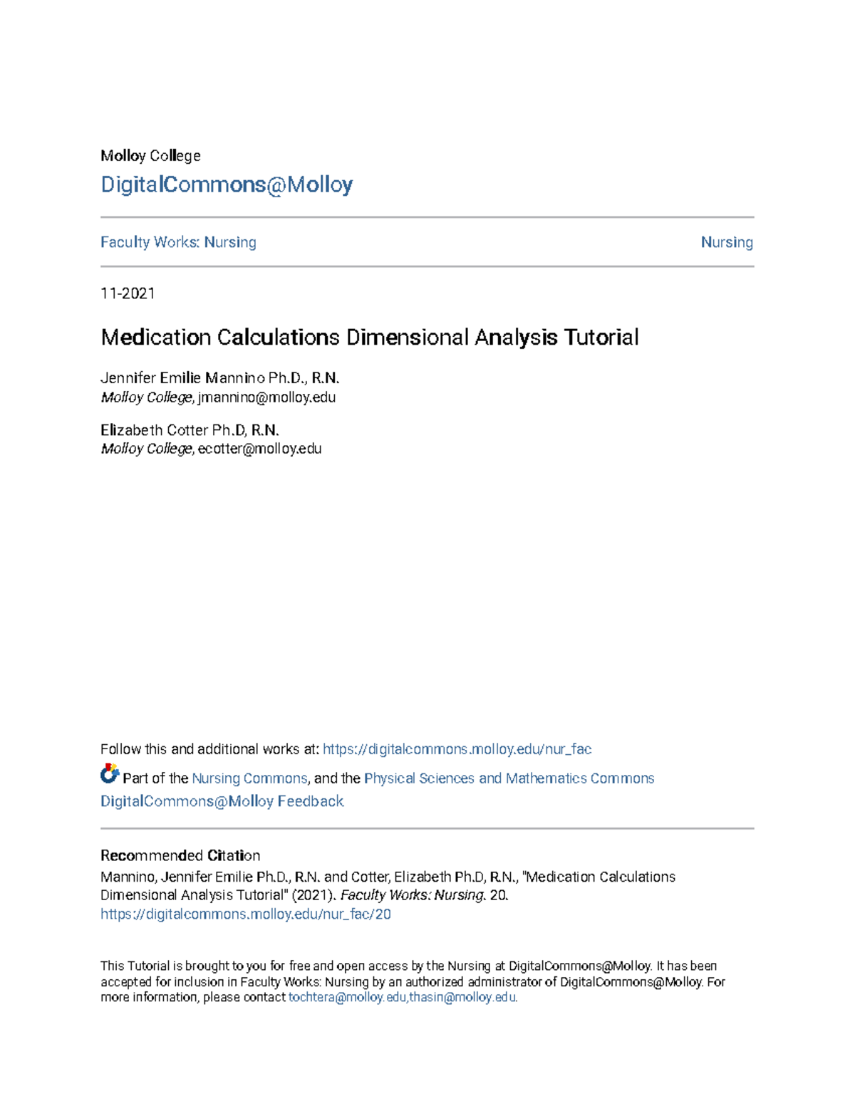 Medication Calculations Dimensional Analysis Tutorial - , R. Molloy ...
