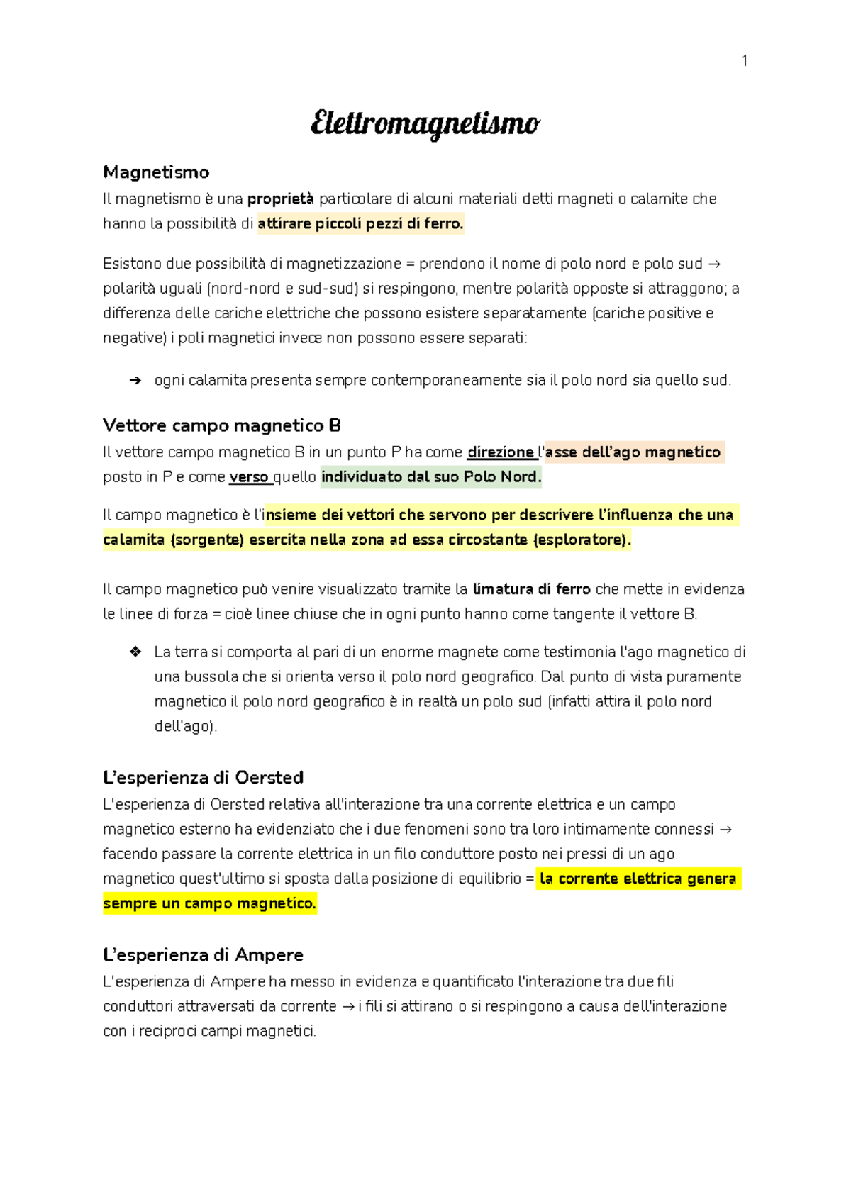 Elettromagnetismo - Elettromagnetismo Magnetismo Il magnetismo è una proprietà particolare di ...