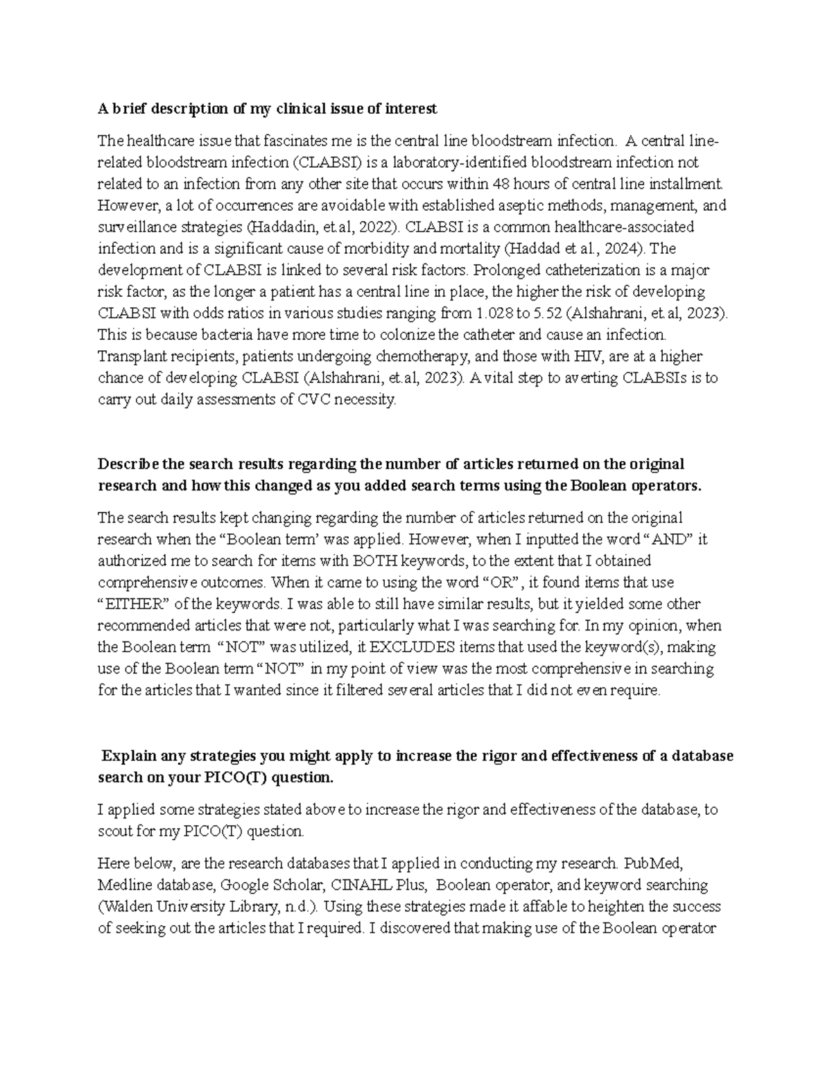 Module 3 Central Line Blood Infection assignment - A brief description ...