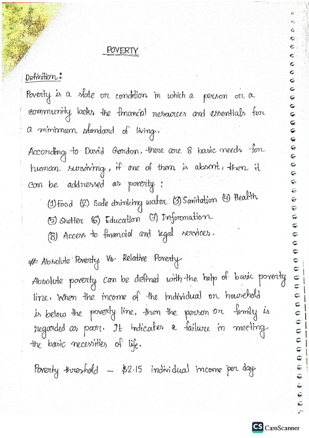 Human Poverty - Lecture notes - Sustainable Development - Studocu