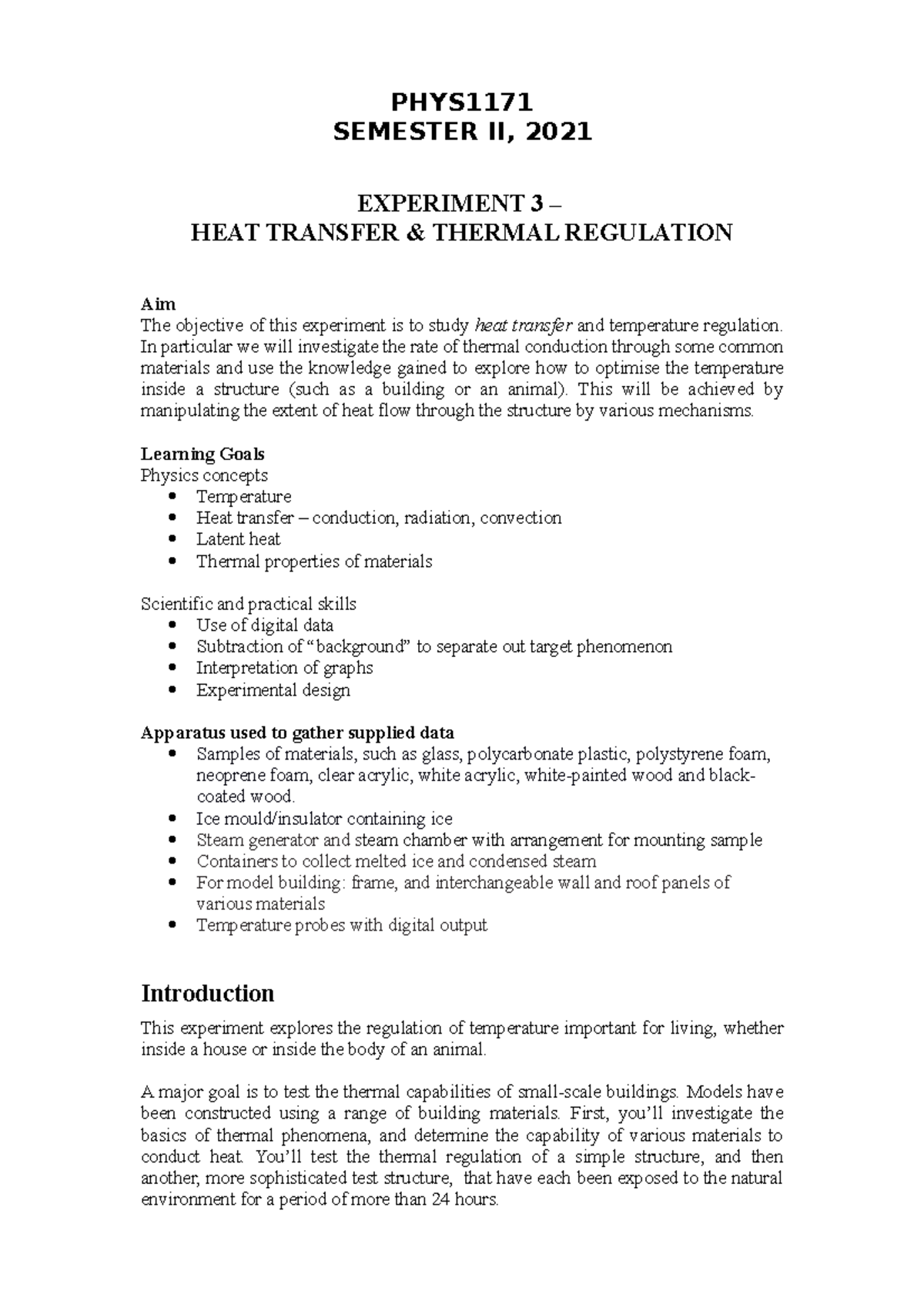 PHYS1171 Sem 2 2021 E3 - Physics Practical Report Guidelines for ...