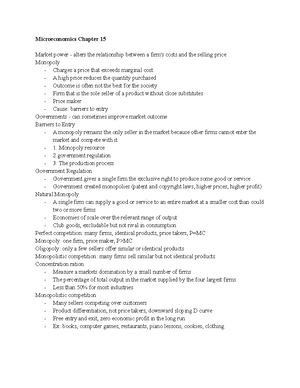 Microeconomics Chapter 5 - Studocu