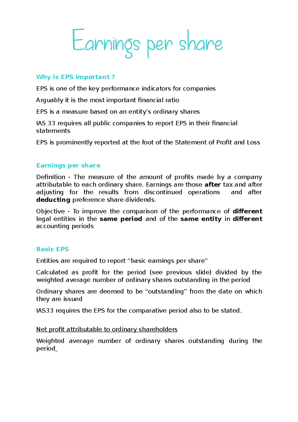 EPS Based On Lecture Slides And Core Textbook Notes Why Is EPS