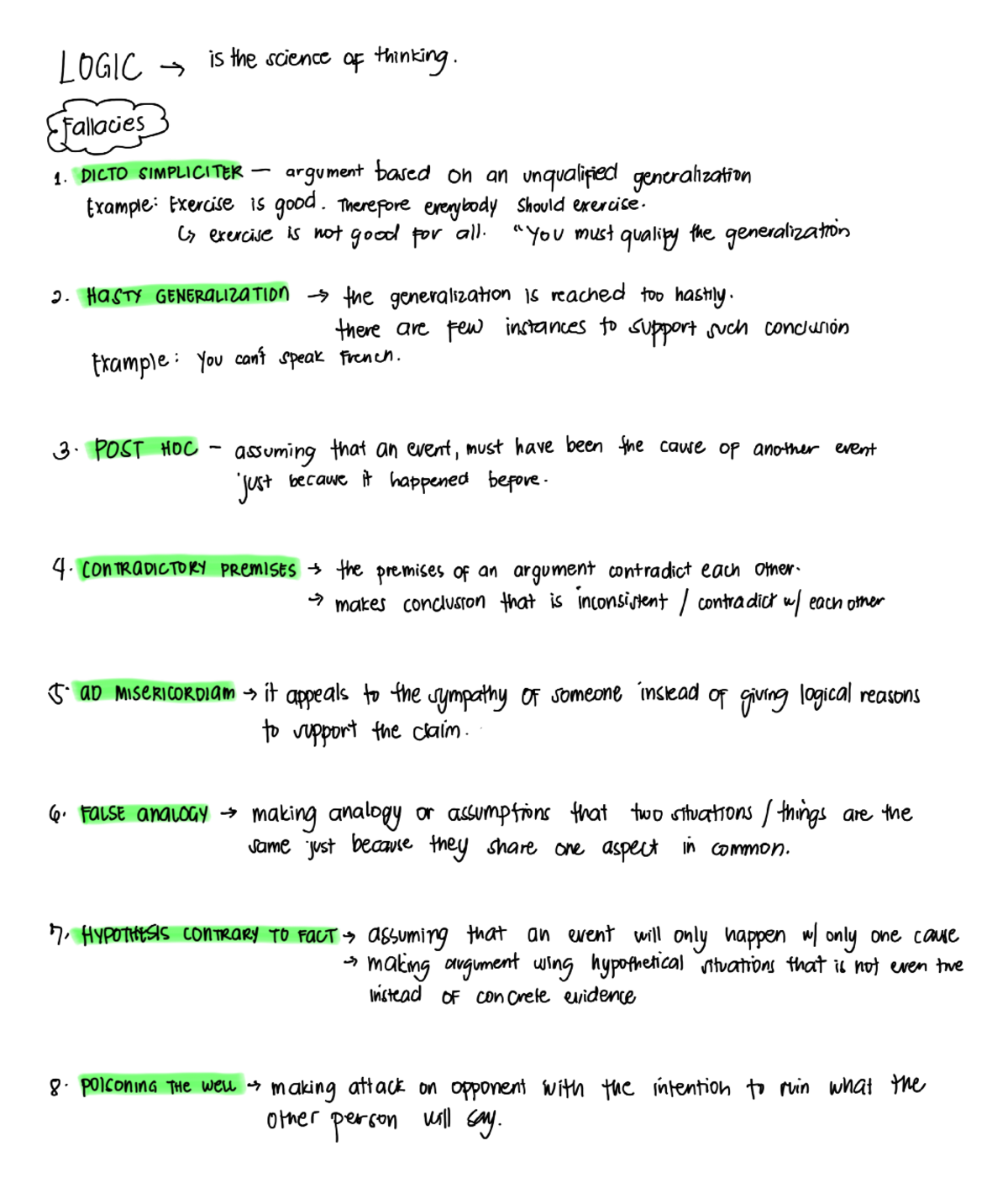Fallacy Examples notes - LOGIC is the science of thinking. Fallacies 1 ...