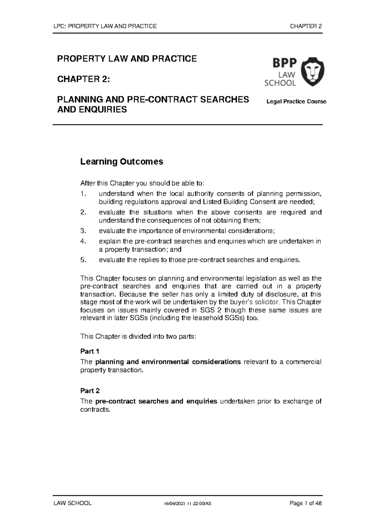 Property Chapter 2 21-22 - LPC: PROPERTY LAW AND PRACTICE CHAPTER 2 LAW ...