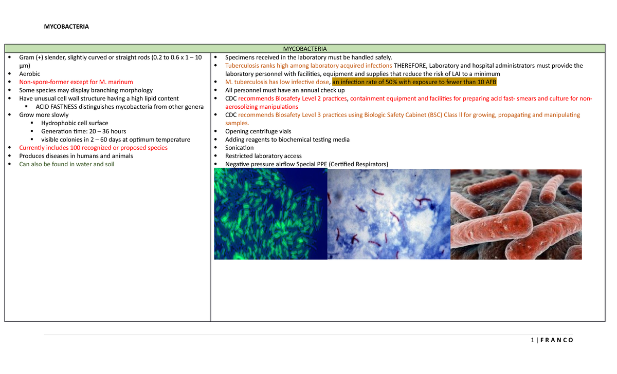 4. Mycobacteria - BACTERIOLOGY - MYCOBACTERIA Gram (+) slender, slightly curved or straight rods ...