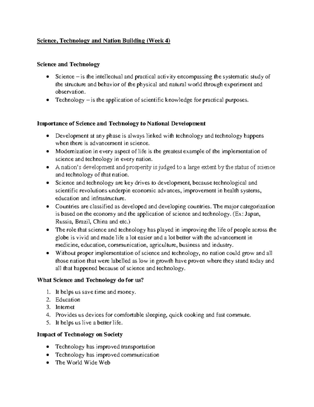 Science-Technology-and-Nation-Building-WK4 - Science, Technology and ...