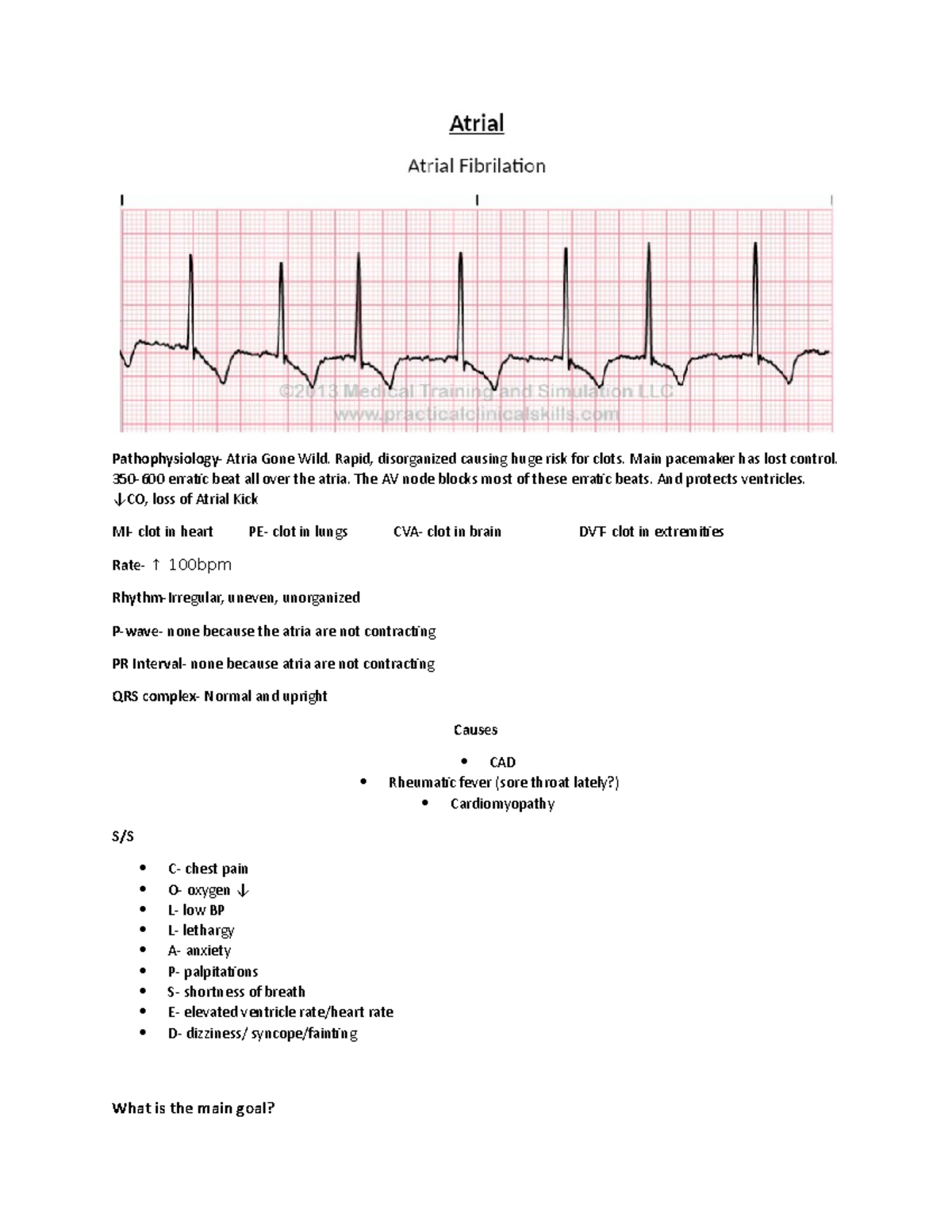 Afib - heart rhythms - Pathophysiology- Atria Gone Wild. Rapid ...