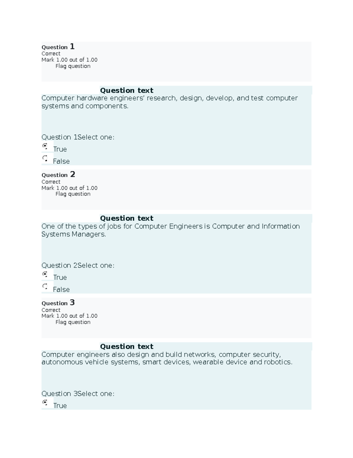 Computer Engineering as a Discipline prelim quiz 2 - Question 1 Correct ...