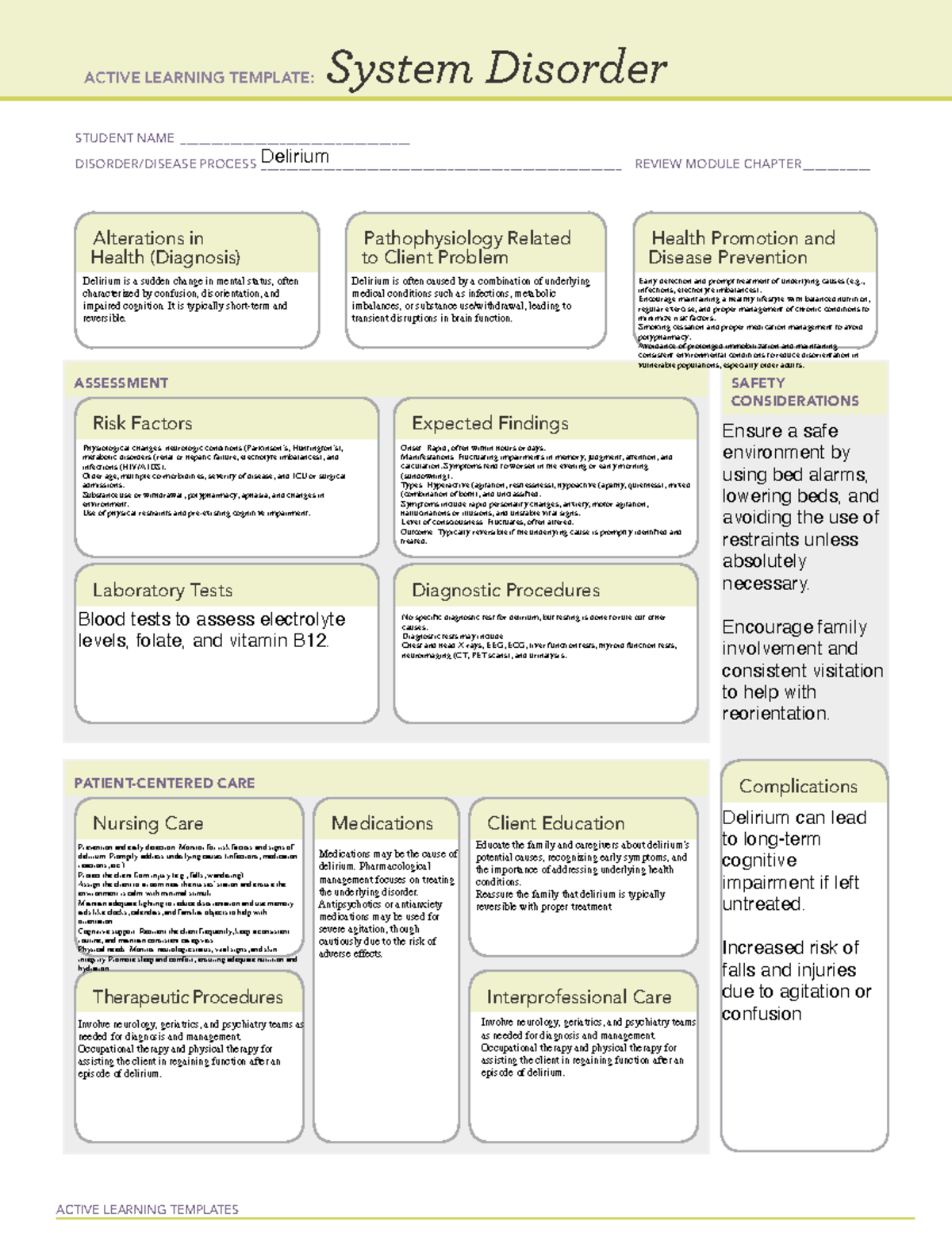 Delirium SD - ecmocowm - ACTIVE LEARNING TEMPLATES System Disorder ...