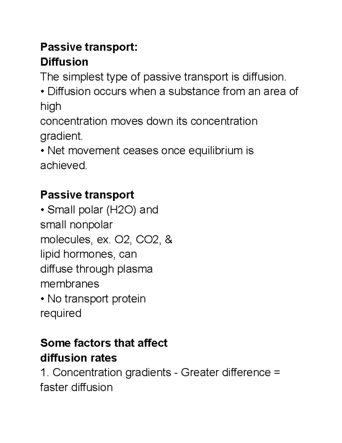 BIOL 1345 Module 6 Structure and Function of Plasma Membranes - Passive ...