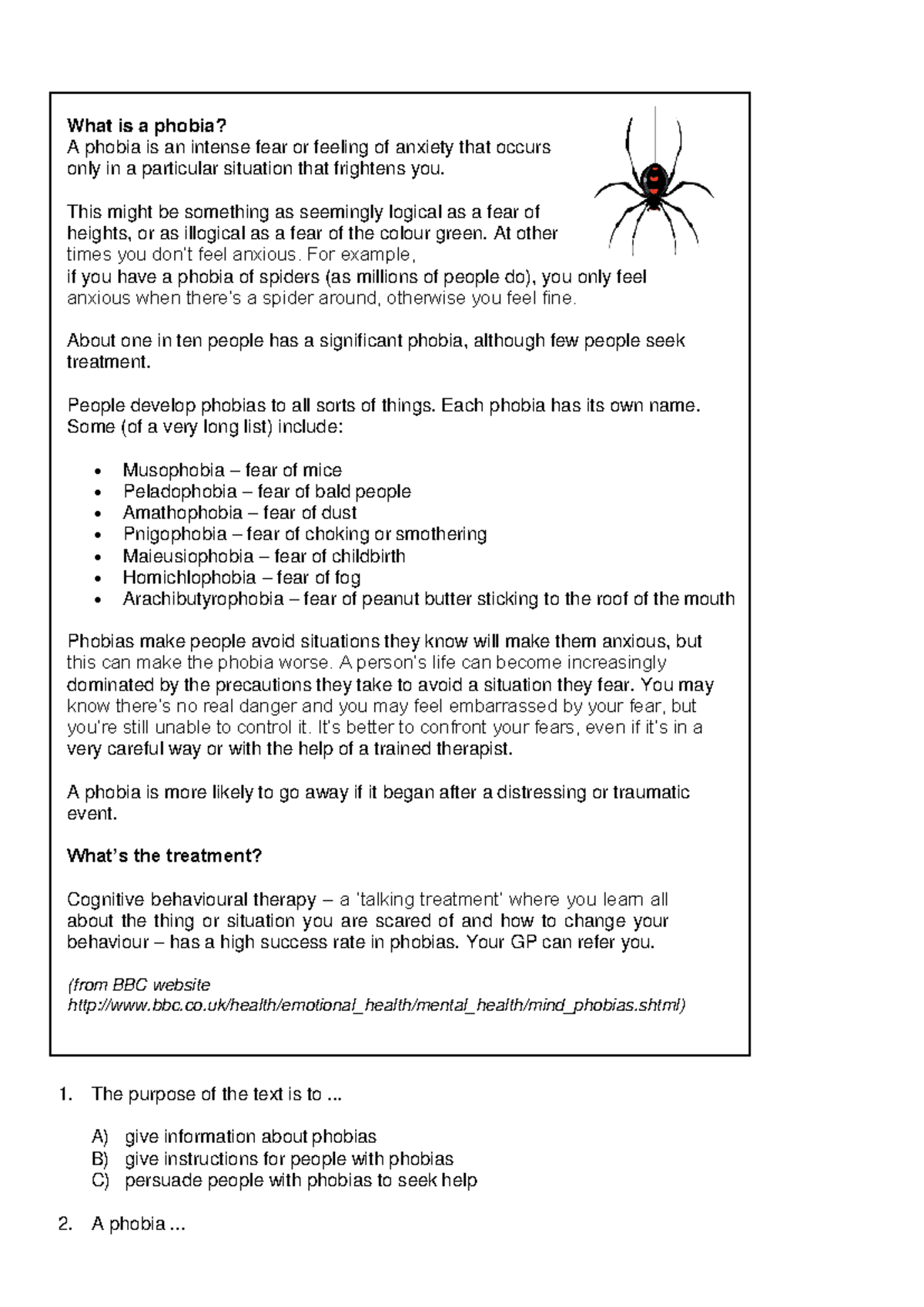 HENA011 UNIT 4- Reading Comprehension Activity 1 - 2021 - What is a ...