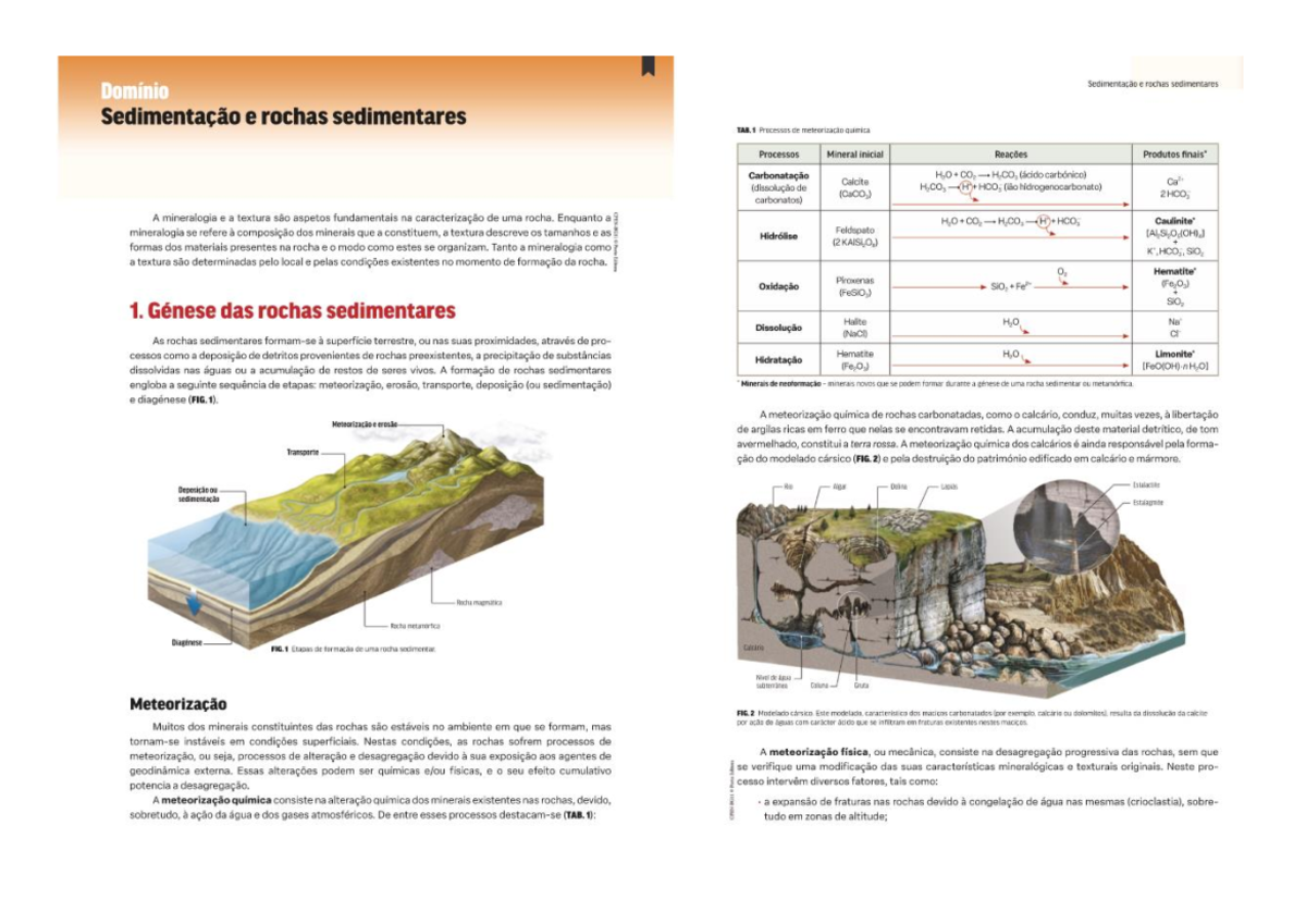 Rochas sedimentares - Resumo - Biologia e Geologia - Studocu