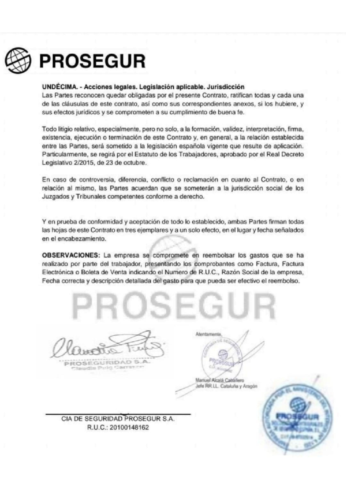 Contrato Prosegur 2 - IMPRESION DE DOCUMENTOS - PROSEGUR UNDÉCIMA ...