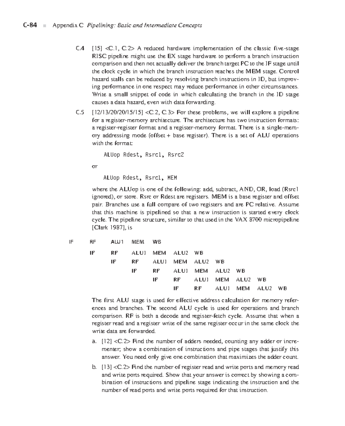 Ques - ,n, - C-84 Appendix C Pipelining: Basic and Intermediate ...