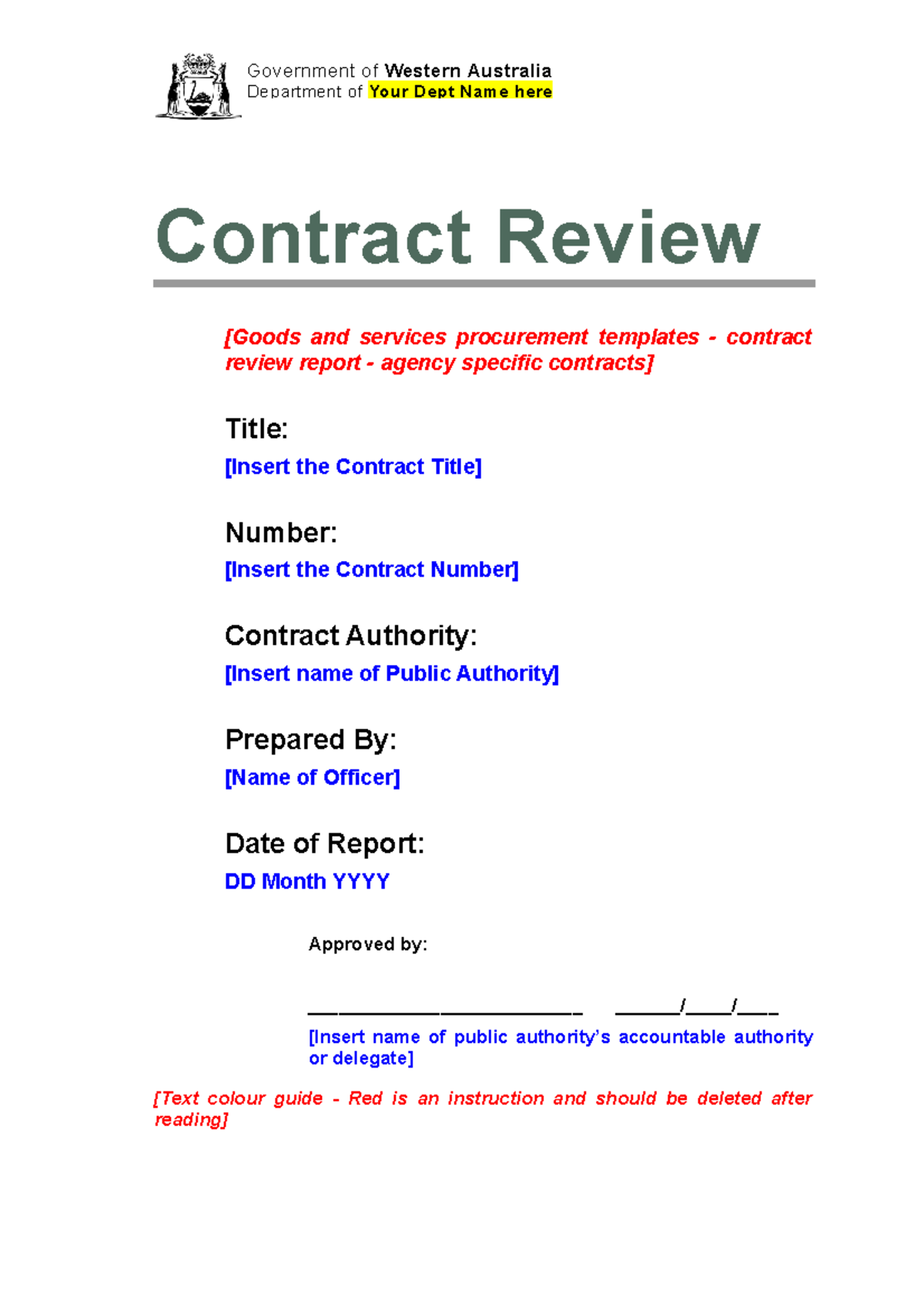 Goods and Services Template - Contract Review Report - Government of ...