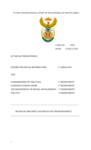 Legal writing and drafting with regards to Heads of arguments - Legal ...
