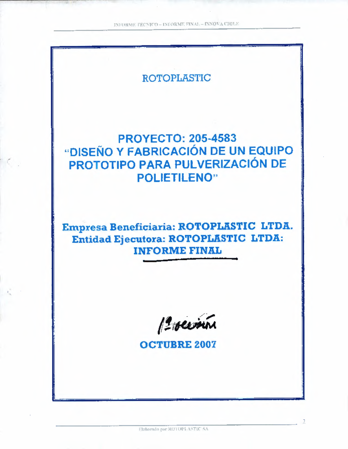 205-4583 IT IF Pulverizadora - ####### ROTOPLASTIC PROYECTO: 205 ...