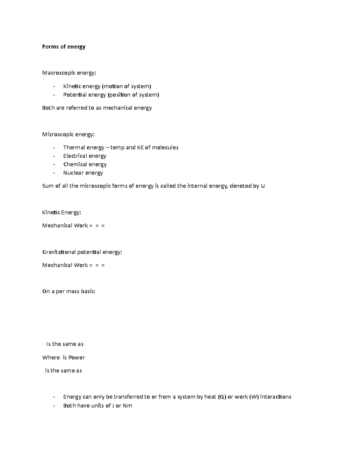 Forms of energy - Studocu