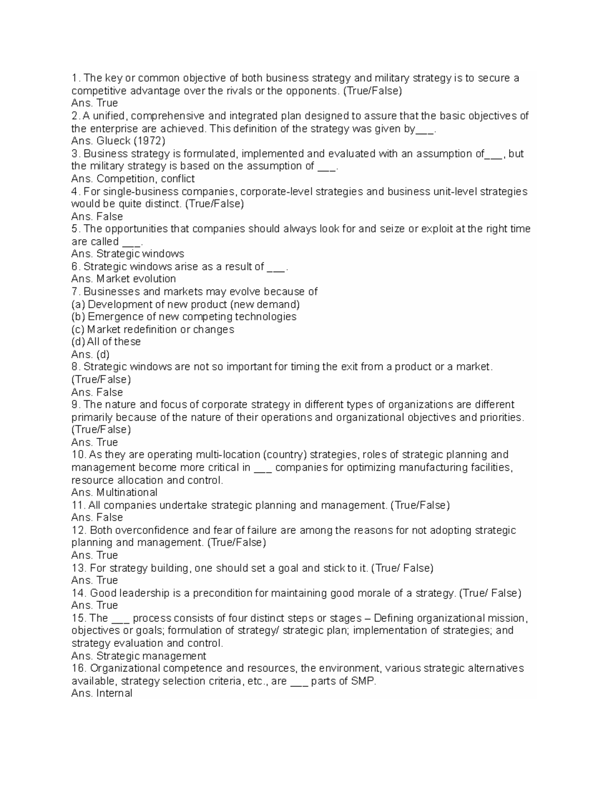 MCQ Software Mgmt - MCQ - The key or common objective of both business ...