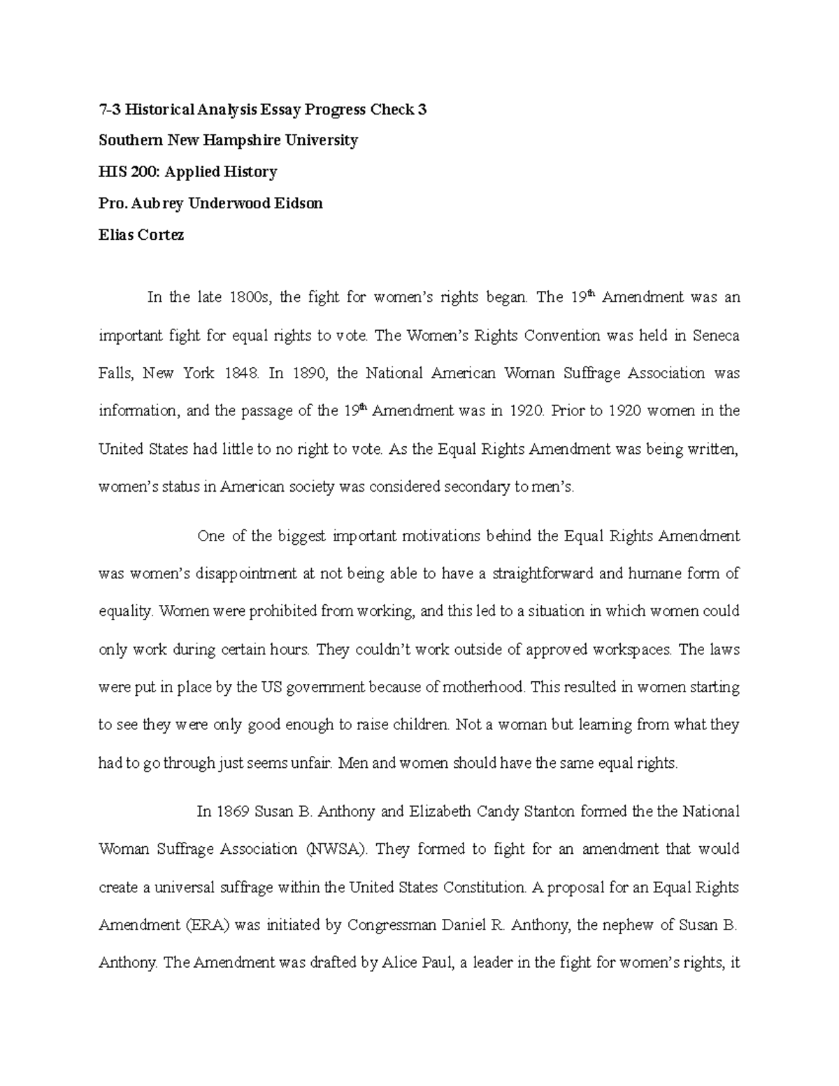 7-3 Historical Analysis Essay Progress Check 3 - Aubrey Underwood ...