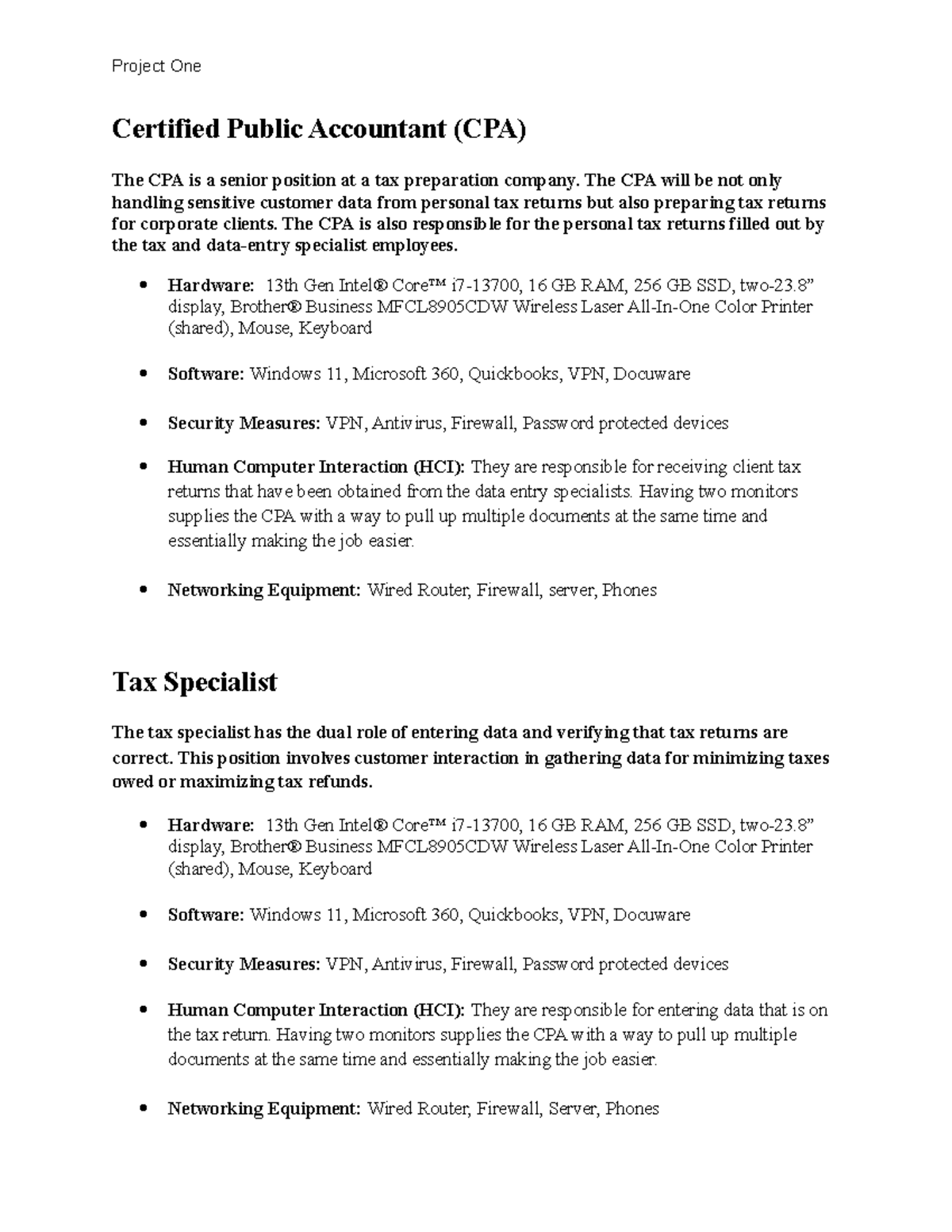 IT-200 Project One - Certified Public Accountant (CPA) The CPA is a ...