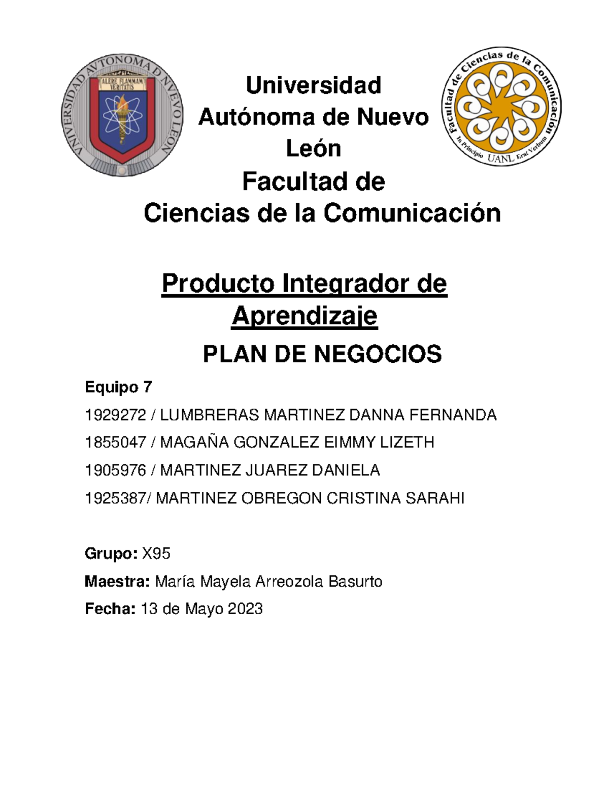 PIA plan de negocio - Universidad Autónoma de Nuevo León Facultad de ...