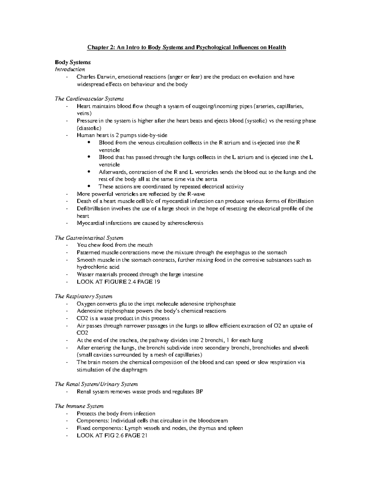 Chapter 2 - Chapter 2: An Intro to Body Systems and Psychological ...