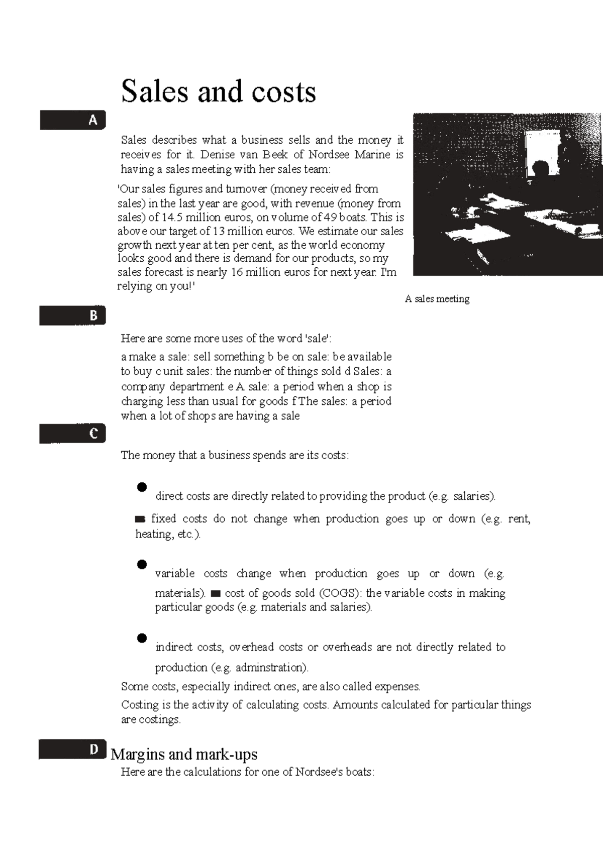 Sales and costs - Angielski fajny jest - Sales and costs Sales ...
