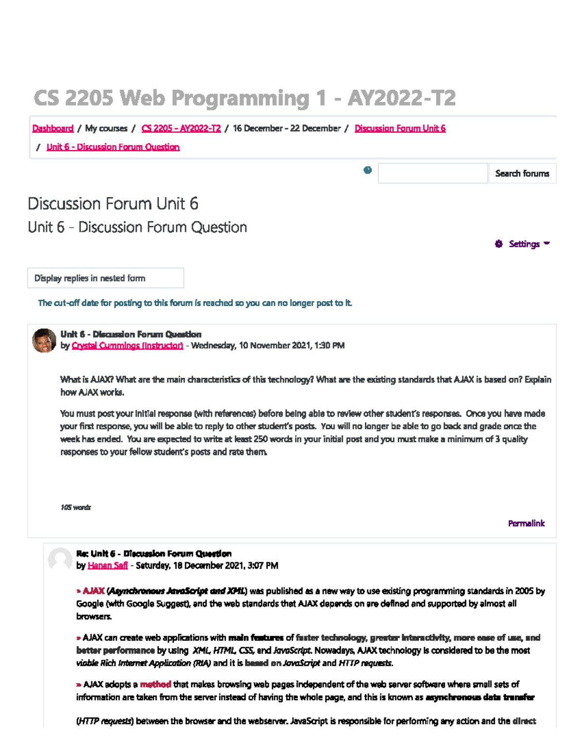 Df6 - WEB PROGRAMMING - CS 2205-01 - Studocu