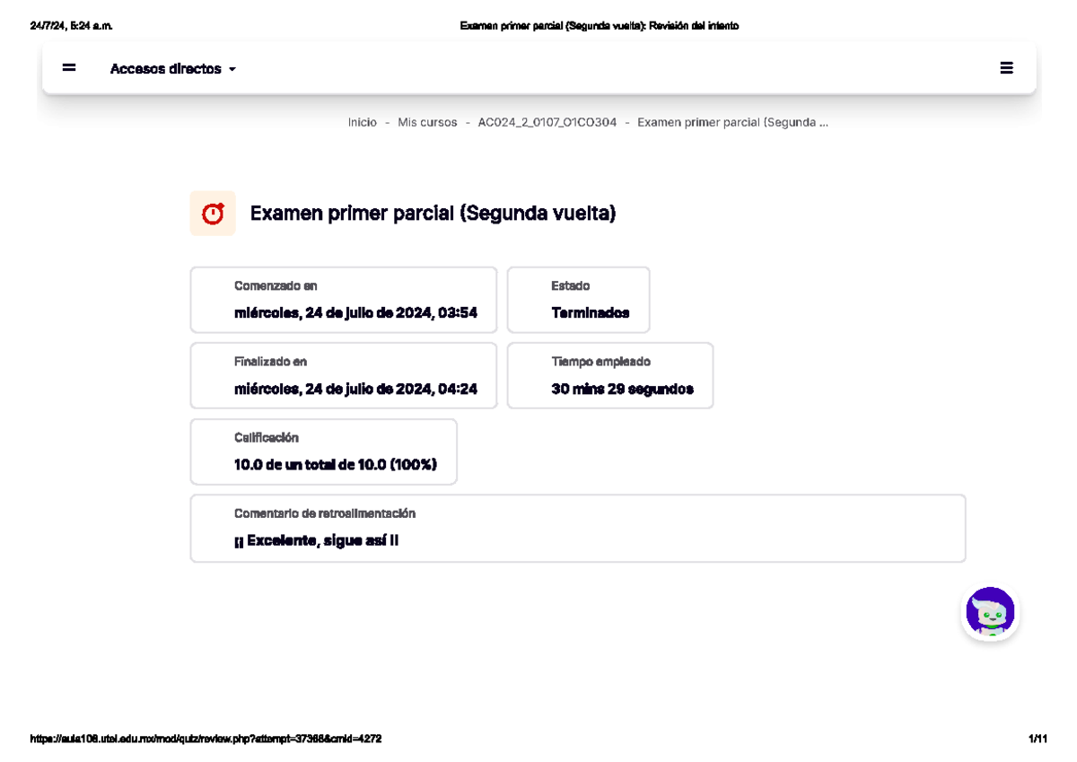 Examen S1 Y S2 Respuesta - 5:24 a. Examen primer parcial (Segunda ...