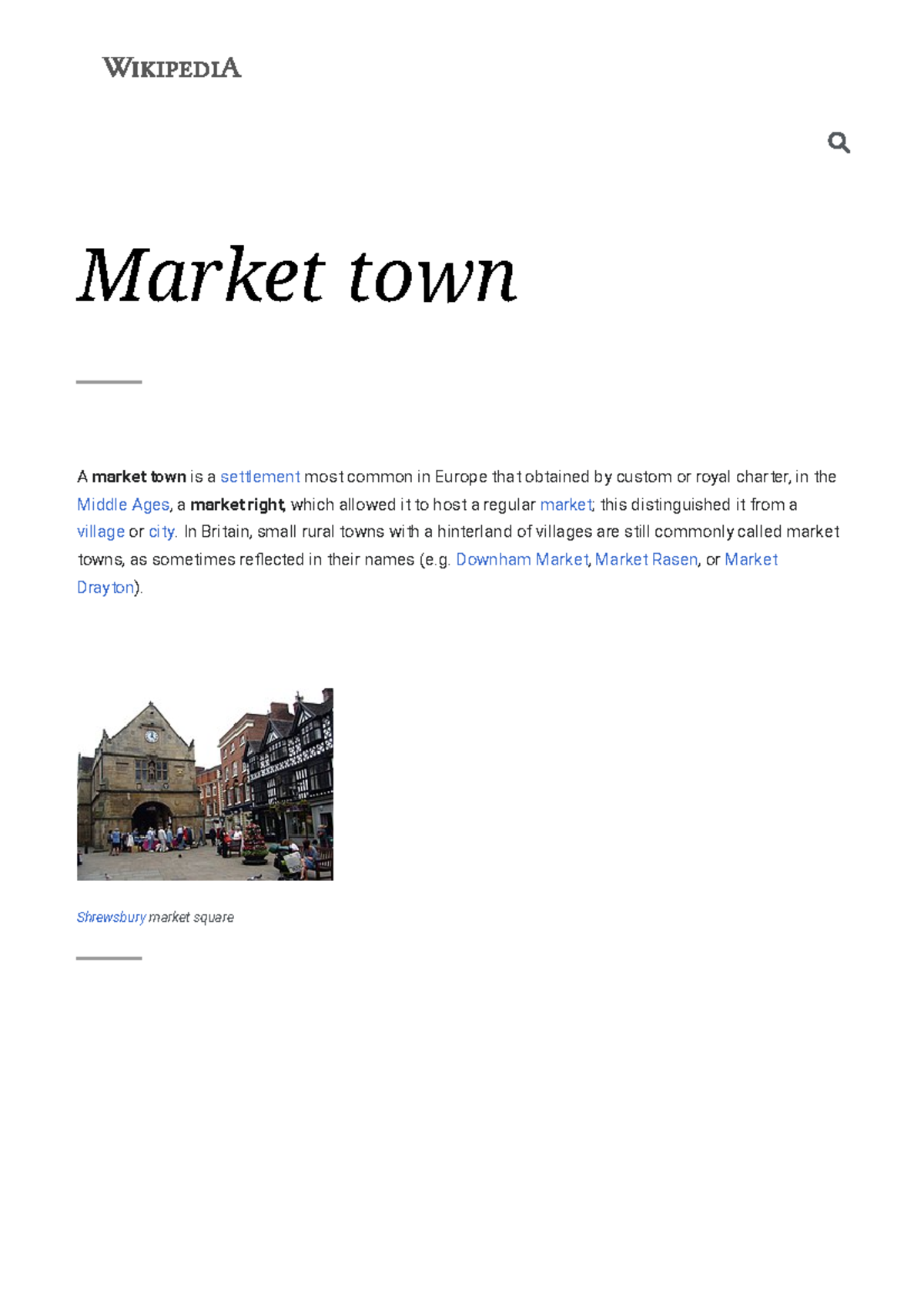 Market town 1667623013508 - Market town A market town is a settlement ...
