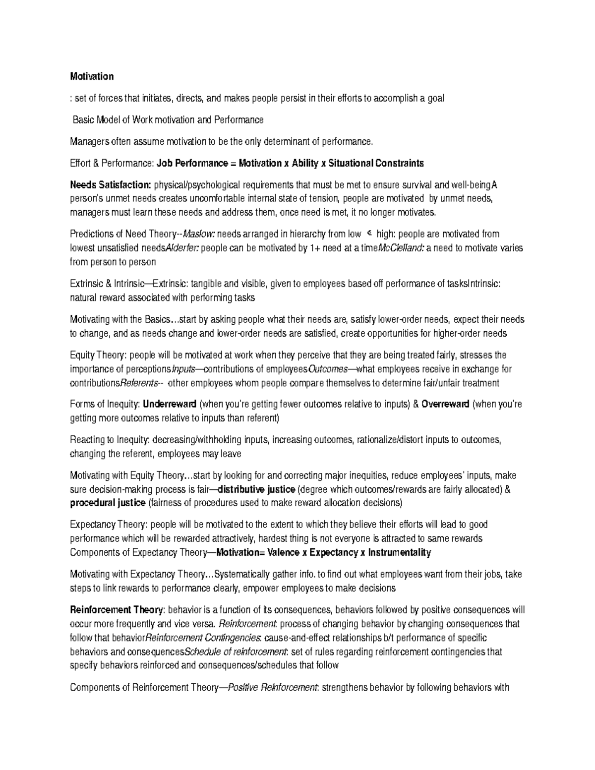 Motivation - Lecture notes 3-7 - Motivation : set of forces that ...