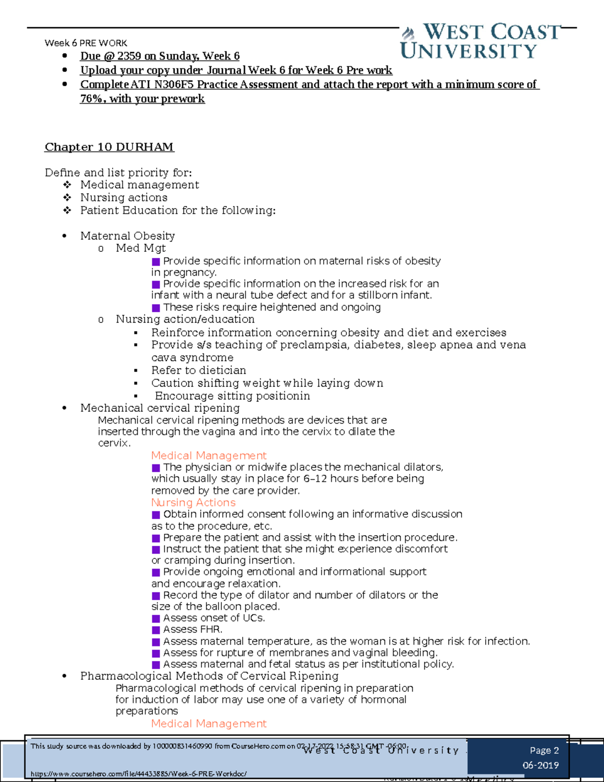 Week 6 PRE Work - notes - Due @ 2359 on Sunday, Week 6 Upload your copy ...