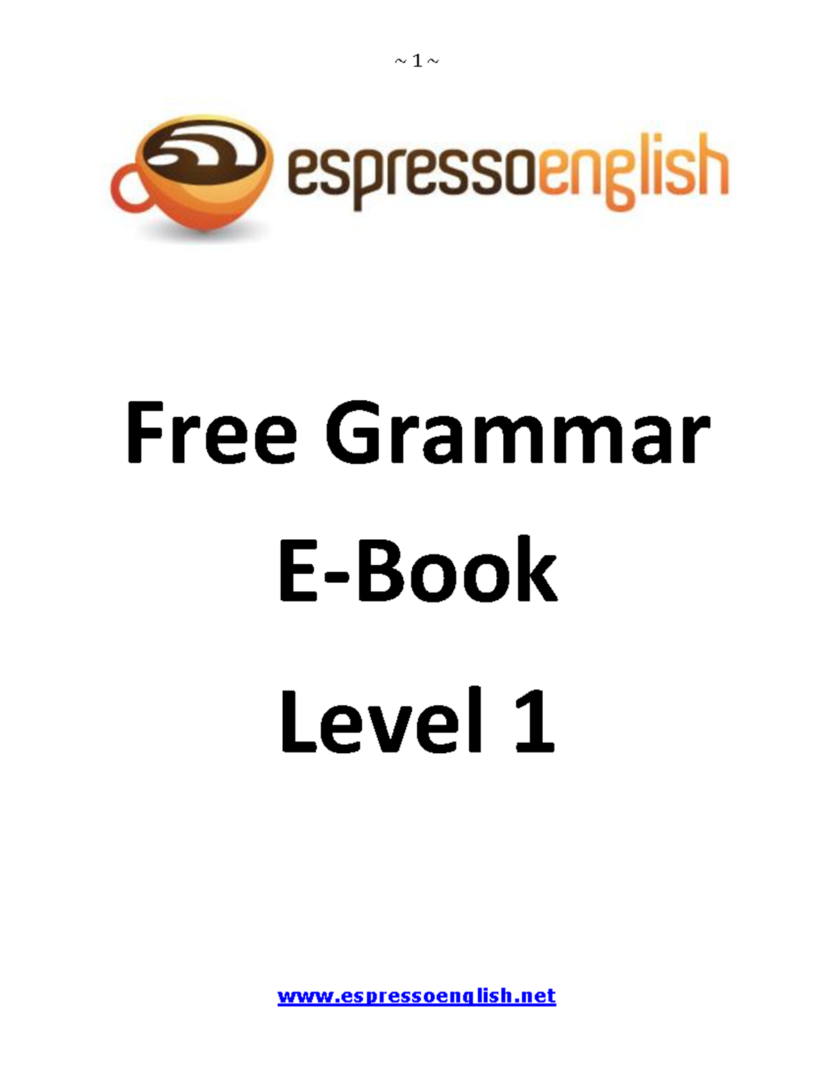 Free English Grammar Book Level 1 - Free Grammar E-Book Level 1 Table ...